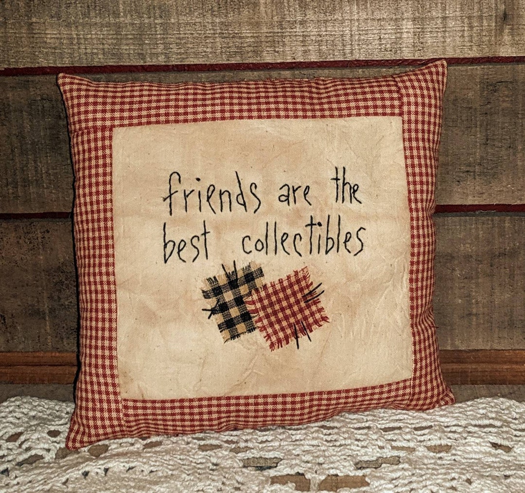 Primitive Farmhouse Country Friends Stitchery Pillow - Etsy