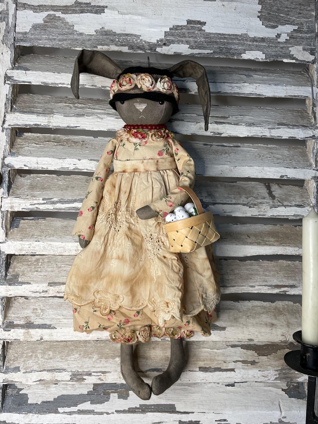 Primitive Easter Rabbit #handmade #easterdecor #springdecor #eggbasket ...