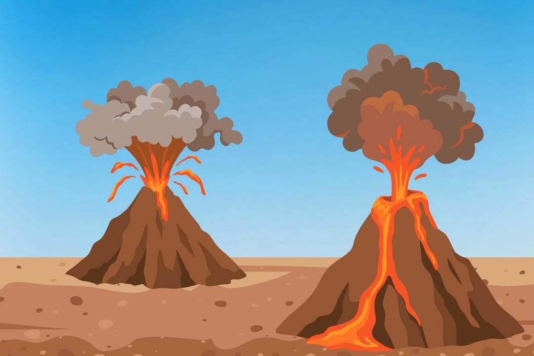Watercolor Volcano Print | Kids Science Classroom Poster (digital ...