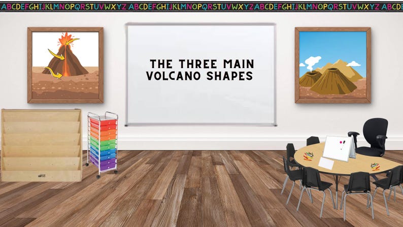 Watercolor Volcano Print | Kids Science Classroom Poster (digital ...