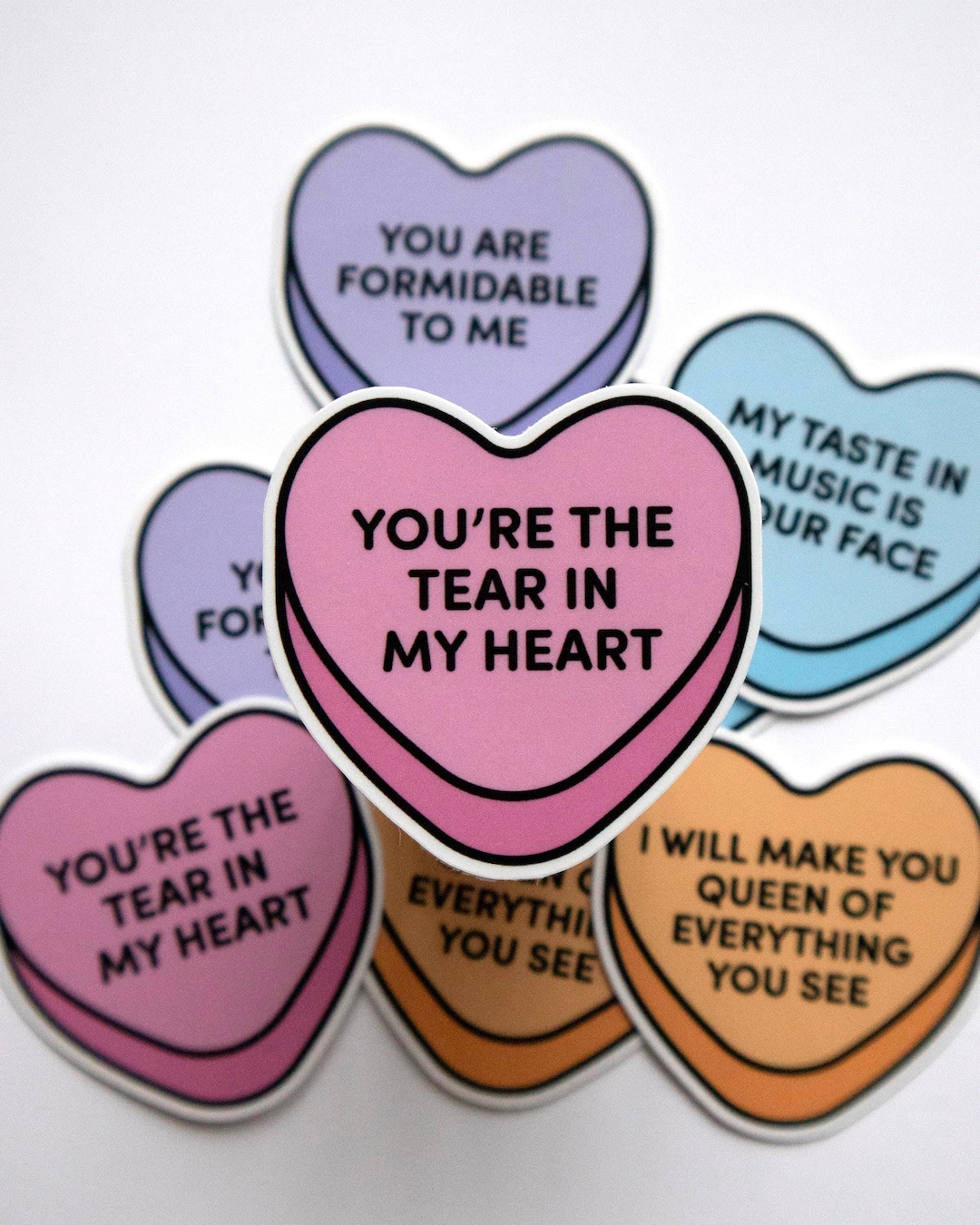 Twenty One Pilots Valentine's Day Sticker 4 Pack - TØP - Candy Hearts ...