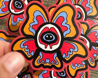 Groovy Butterfly Sticker - Laptop Decal - Trippy - Psychedelic Art ...