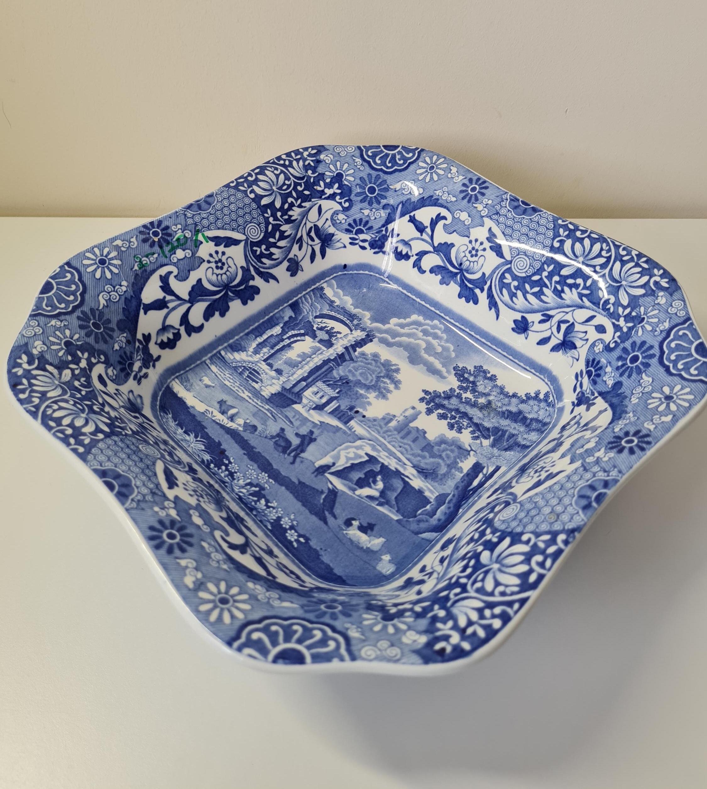 Vintage Spode Blue Italian Large Square Serving Bowl 1950s-70s, Design ...