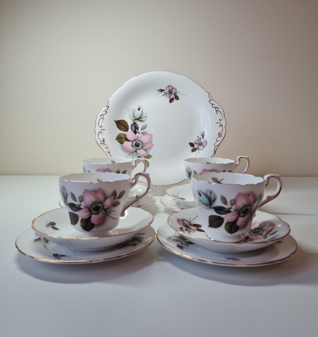Paragon 'pompadour' Tea Set Vintage English Bone China, Circa 1940s ...