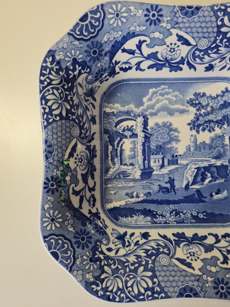Vintage Spode Blue Italian Large Square Serving Bowl 1950s-70s, Design ...