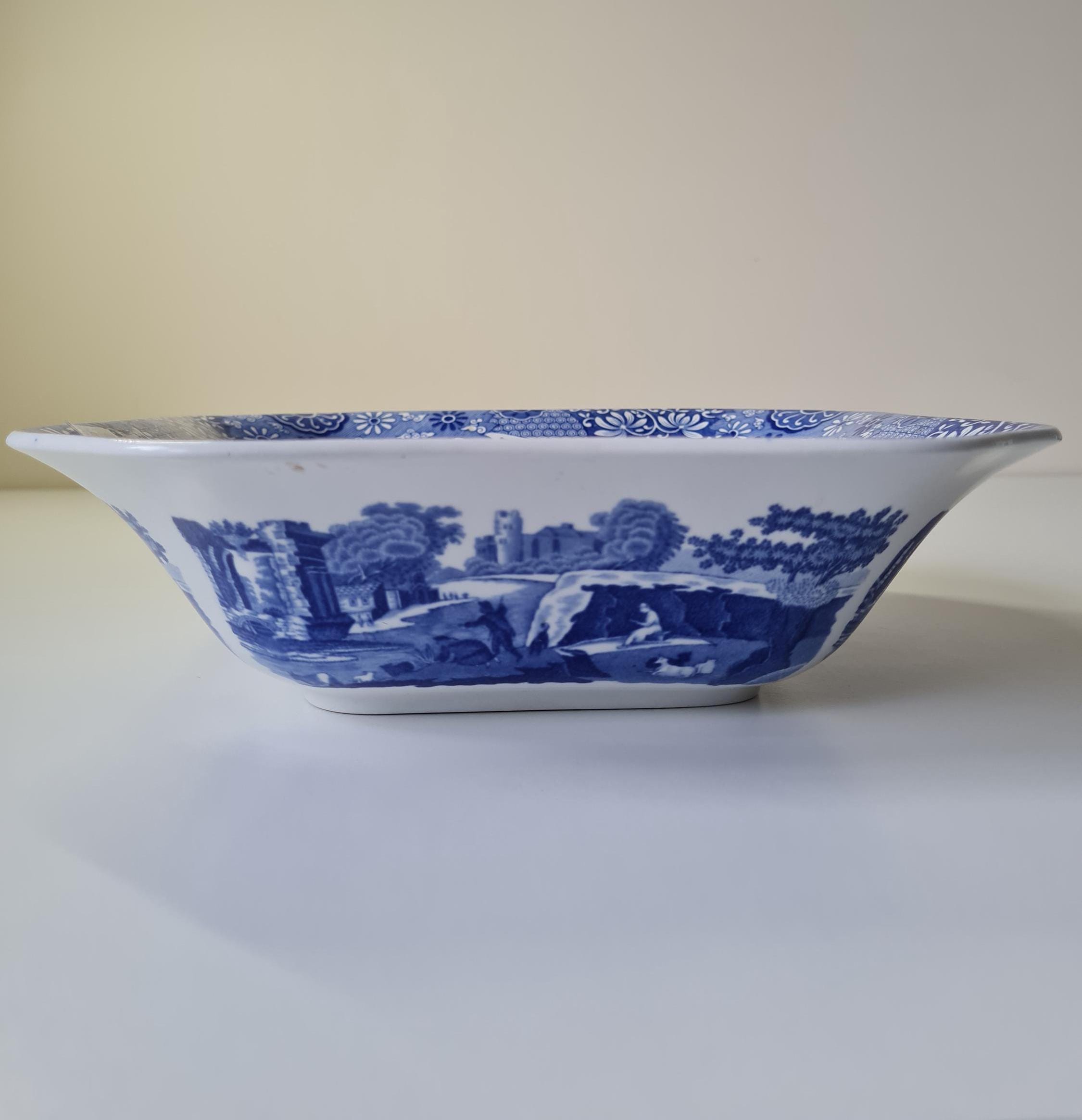 Vintage Spode Blue Italian Large Square Serving Bowl 1950s-70s, Design ...
