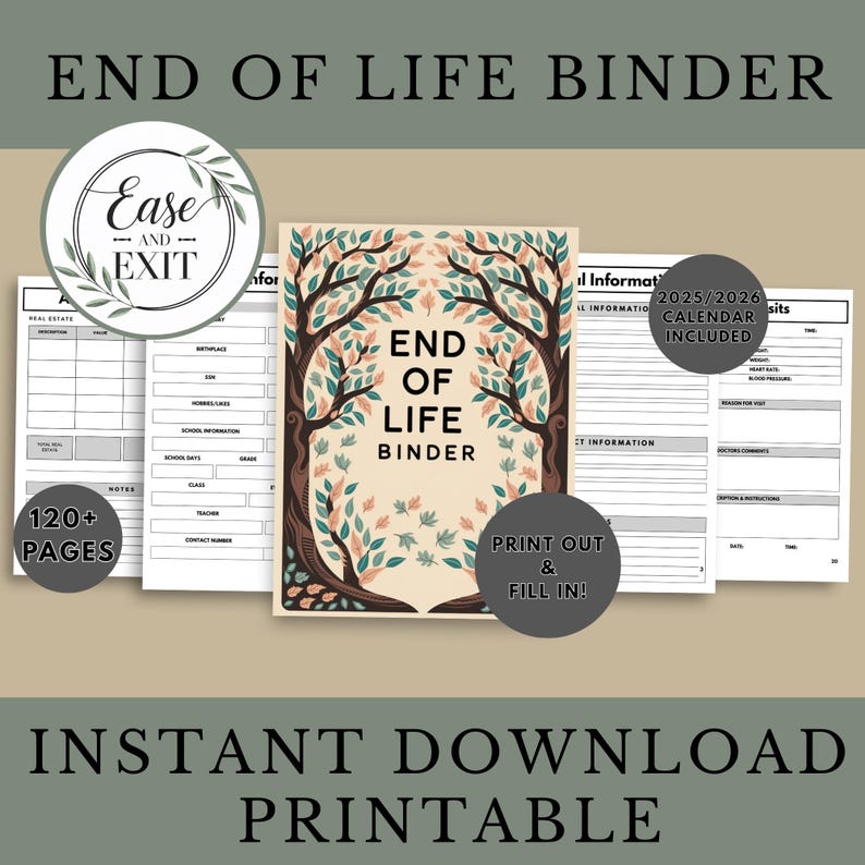 End-of-life Planner | Death Binder | Funeral Planning Organizer ...