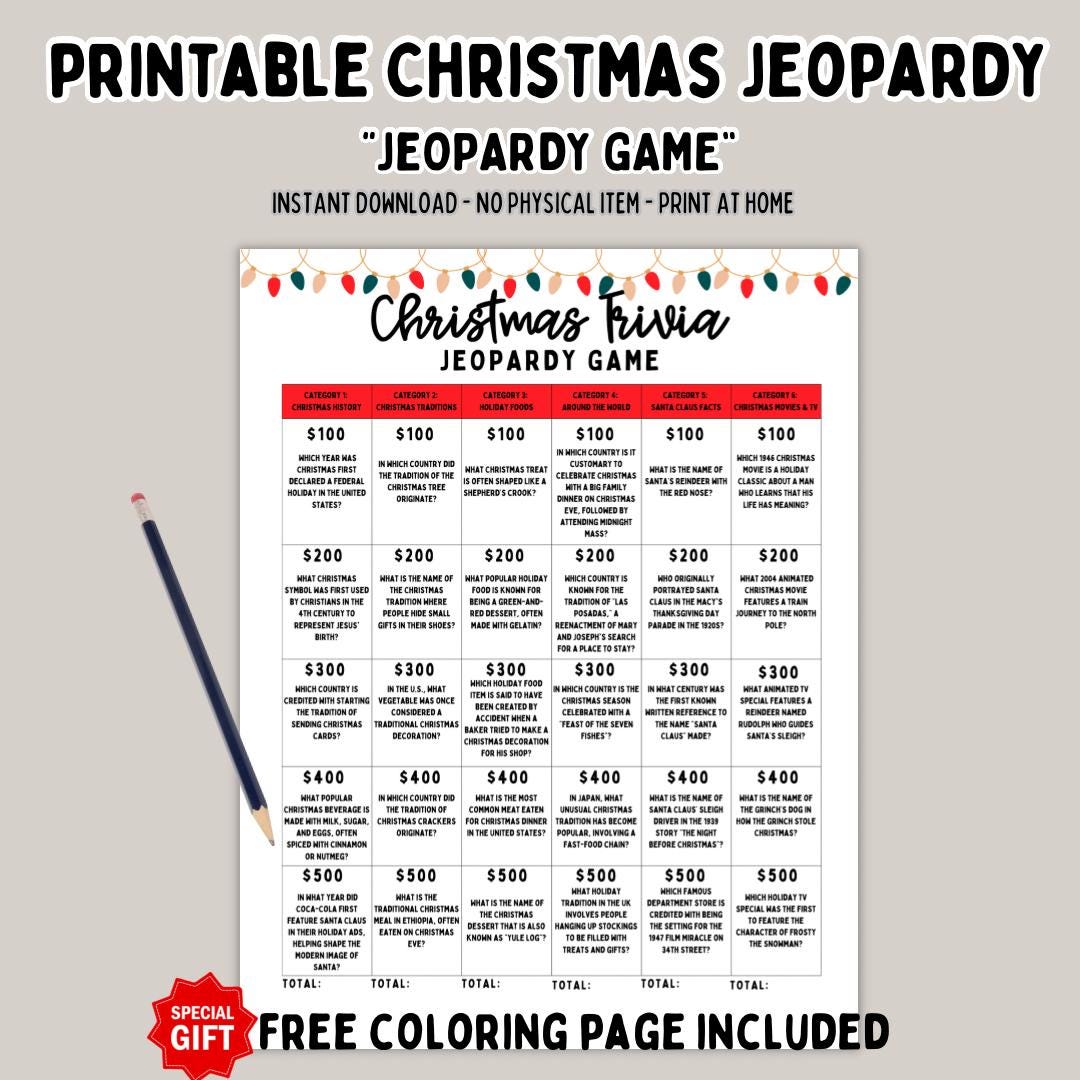 Christmas Jeopardy | Christmas Conversation Starter | Family Feud ...