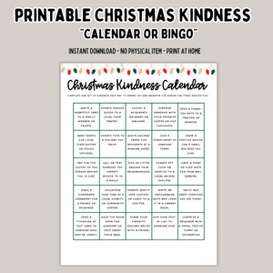 Kindness Bingo | Printable Digital Game| Gratitude Activity for Xmas ...