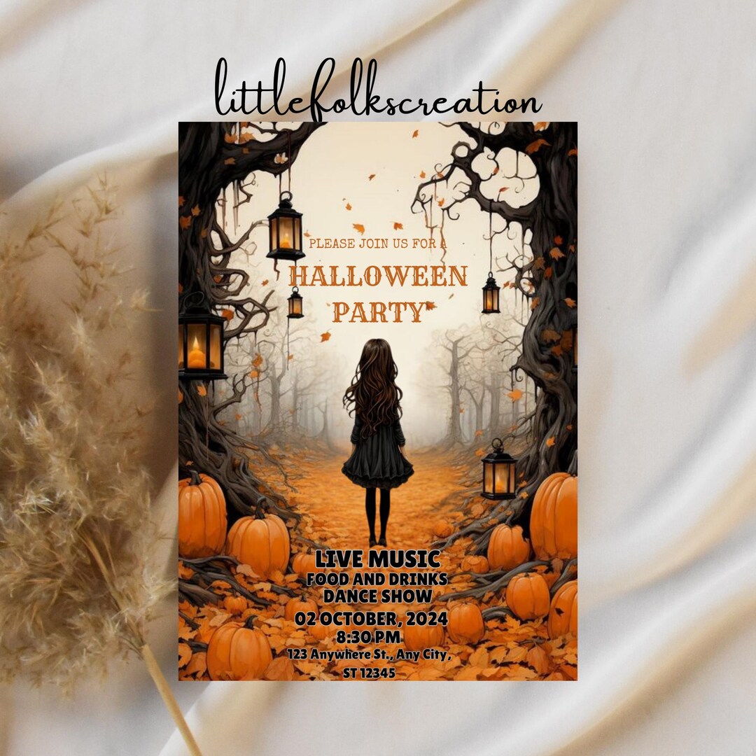 Editable Halloween Invitation Card Bundle, Halloween Invitation ...