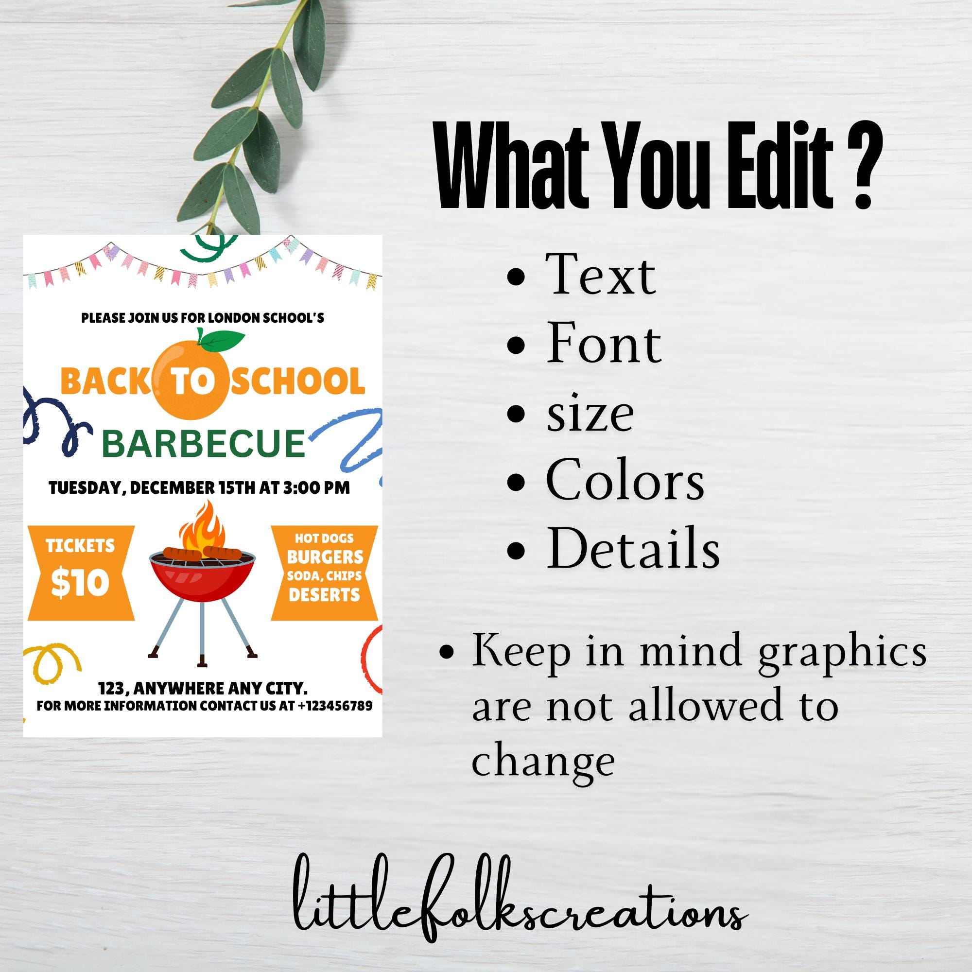 EDITABLE Barbecue Fundraiser Flyer Invitation Template, Charity Non ...