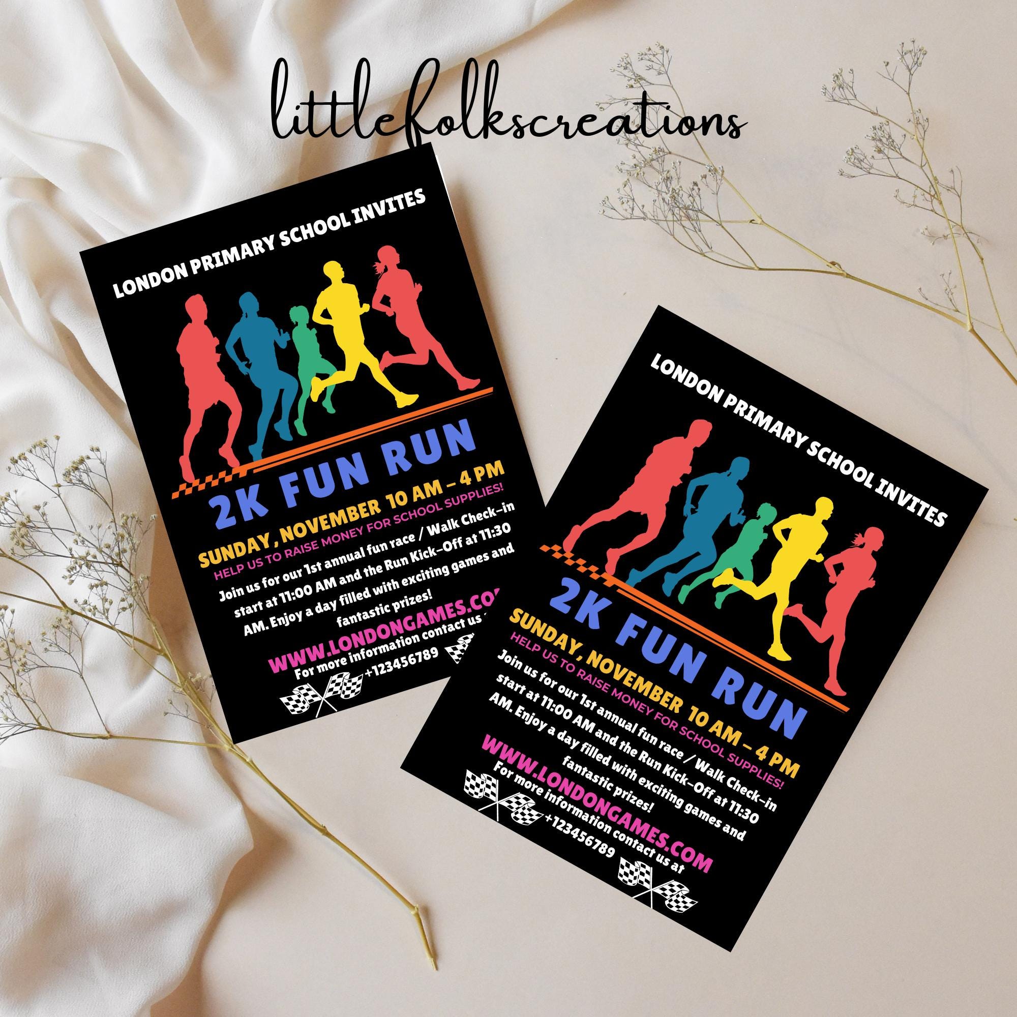 Editable Fun Run Flyer Template School Fundraiser Invite PTA Flyer ...