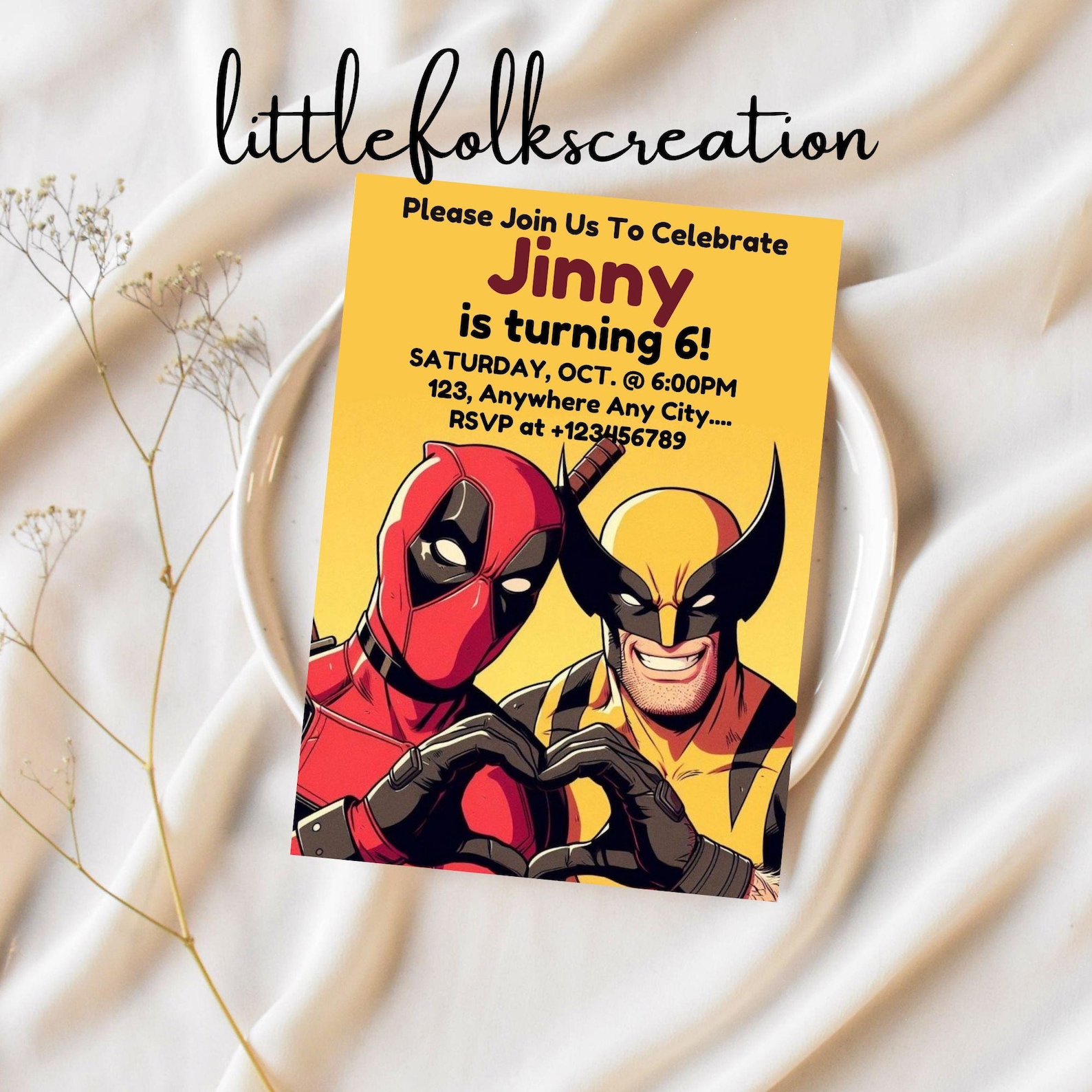Deadpool & Wolverine Birthday Invitation: Superhero Party (digital ...