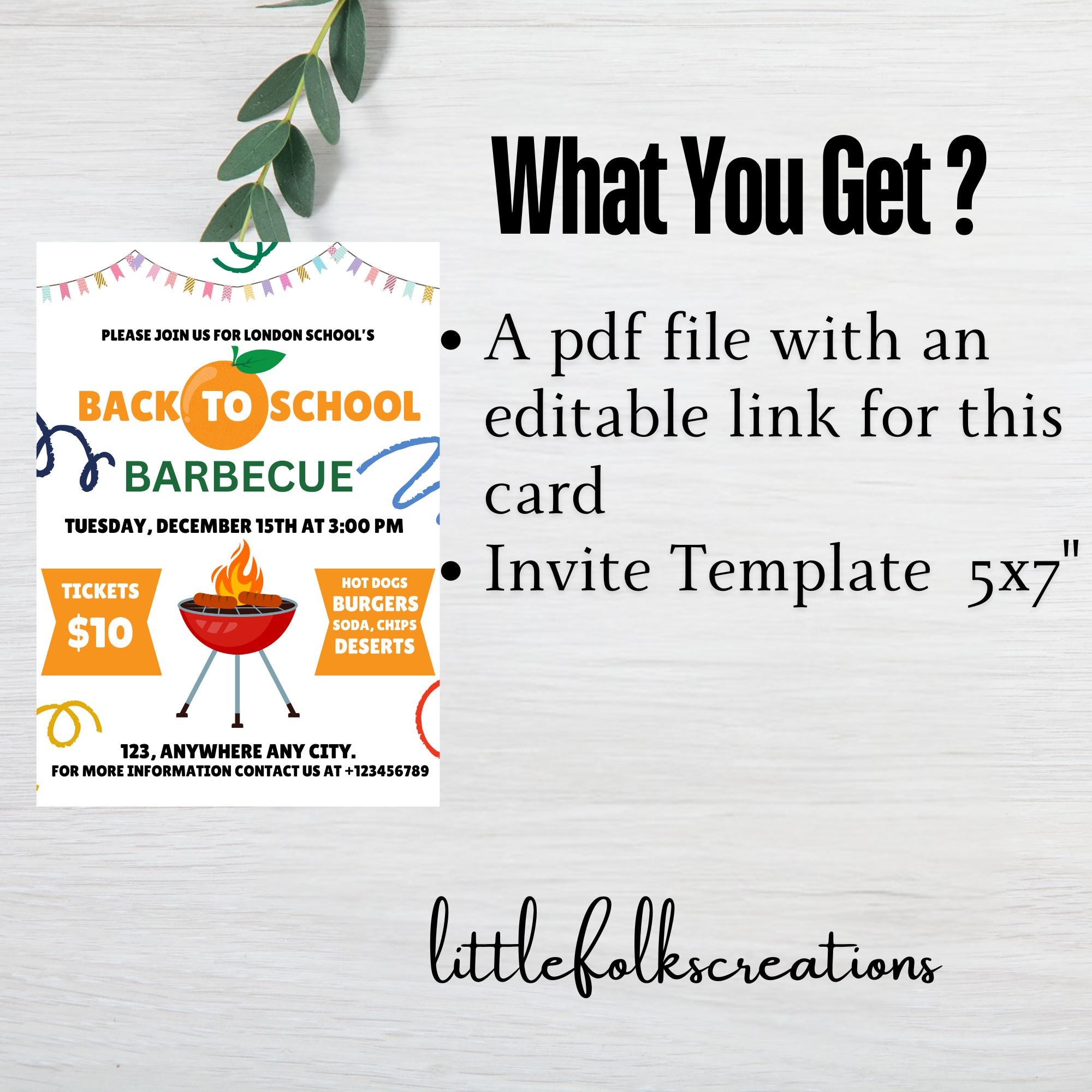 EDITABLE Barbecue Fundraiser Flyer Invitation Template, Charity Non ...