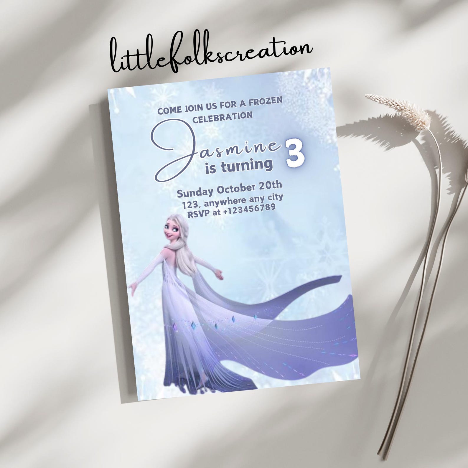 Editable Frozen Birthday Invitation Template, Frozen Birthday Invite ...