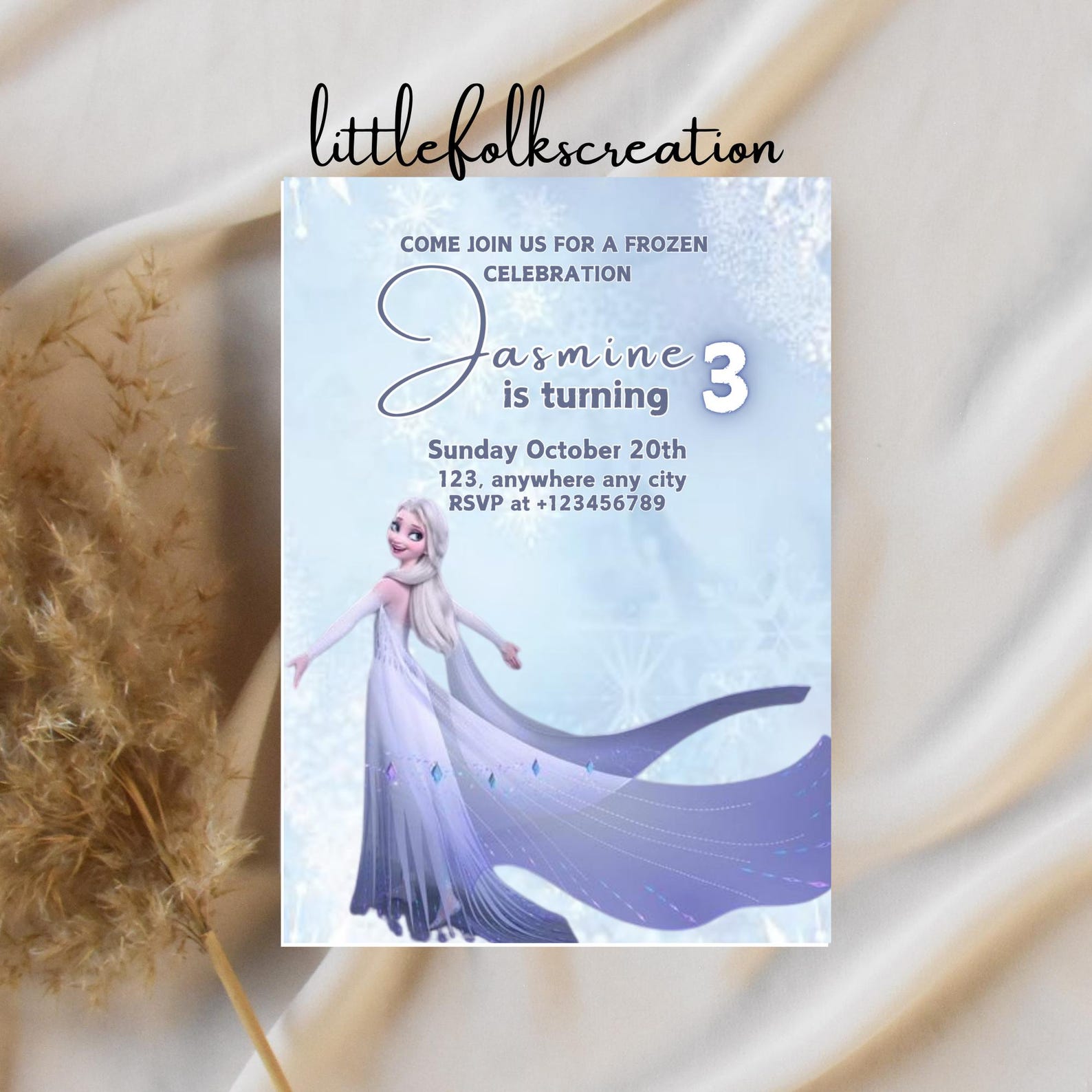 Editable Frozen Birthday Invitation Template, Frozen Birthday Invite ...