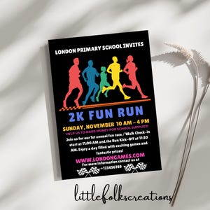 Editable Fun Run Flyer Template School Fundraiser Invite PTA Flyer ...