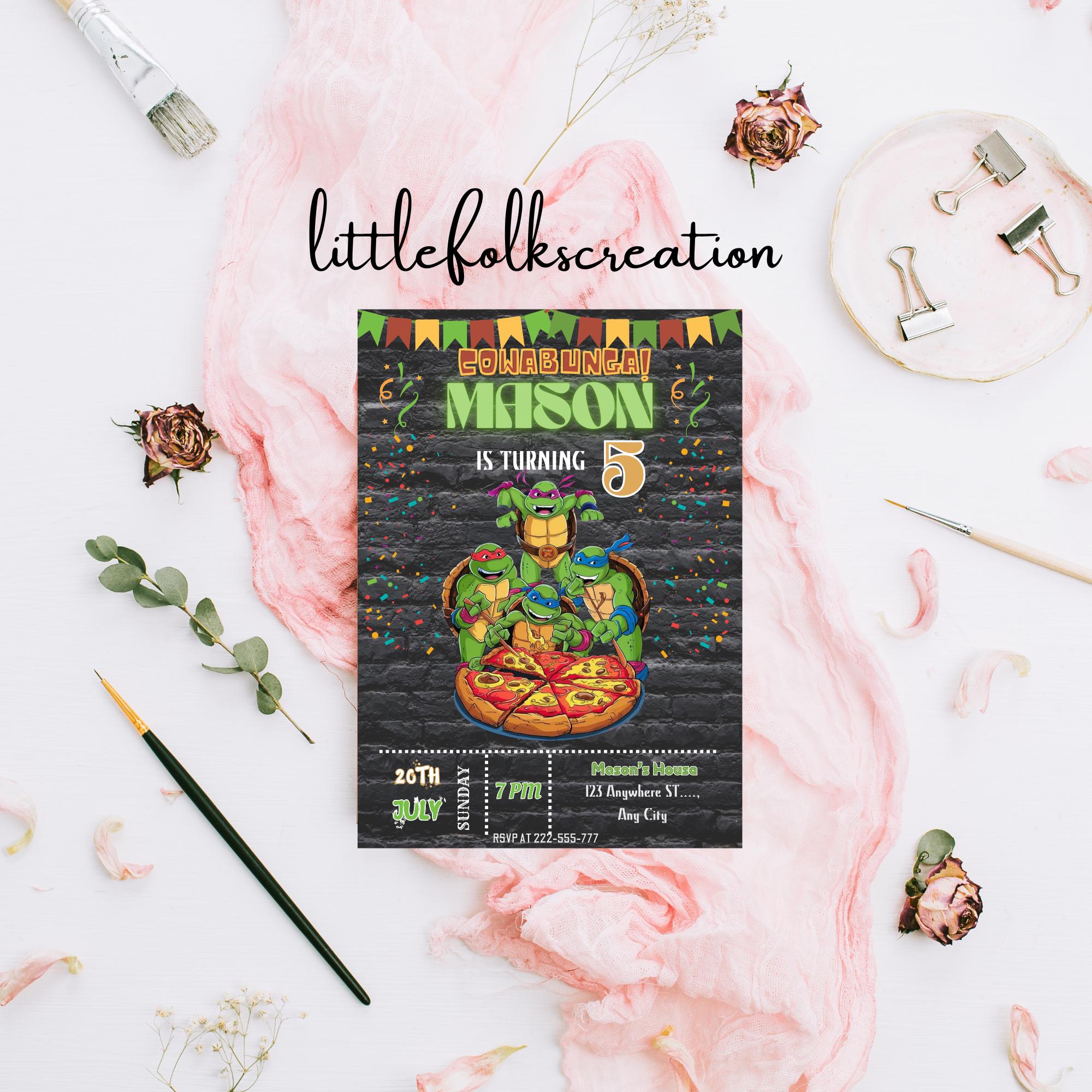 Editable Ninja Turtle Invitation, Turtles Invitation, Editable Birthday ...