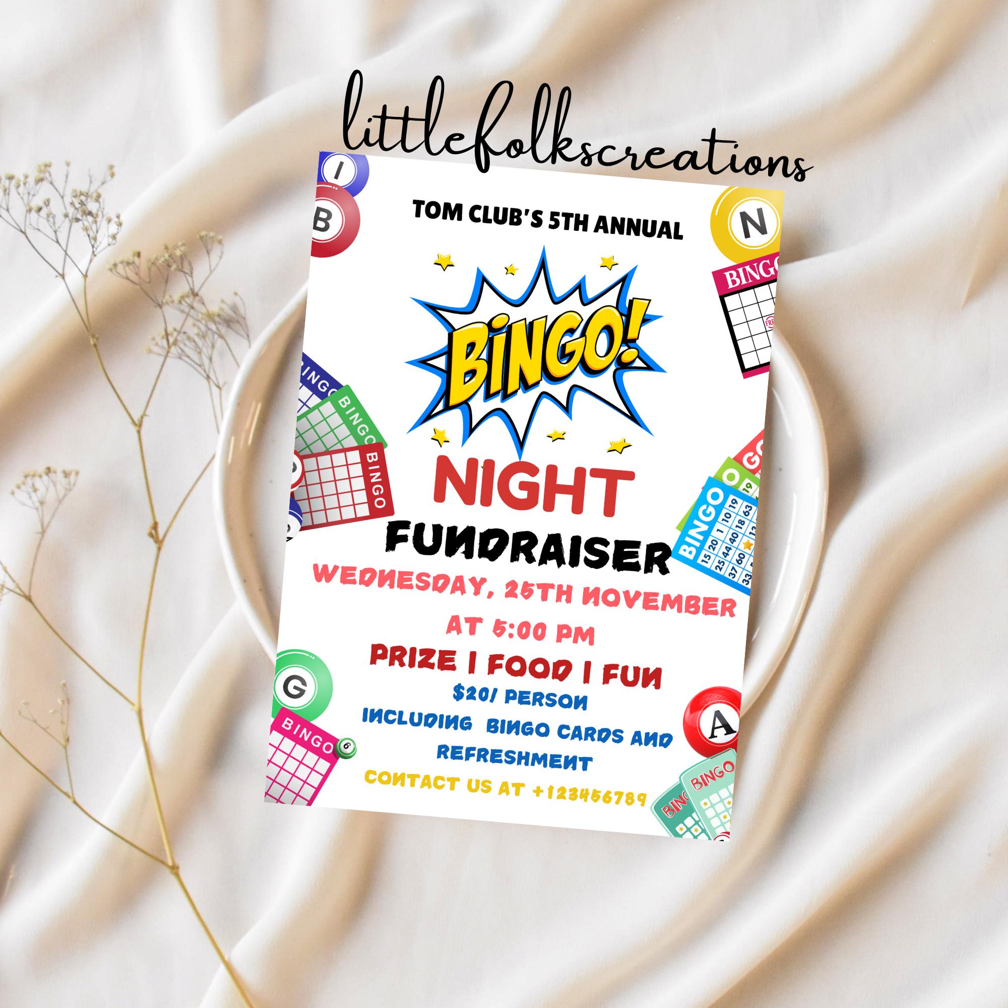 Editable Bingo Night Fundraiser Flyer Invitation Template Instant ...