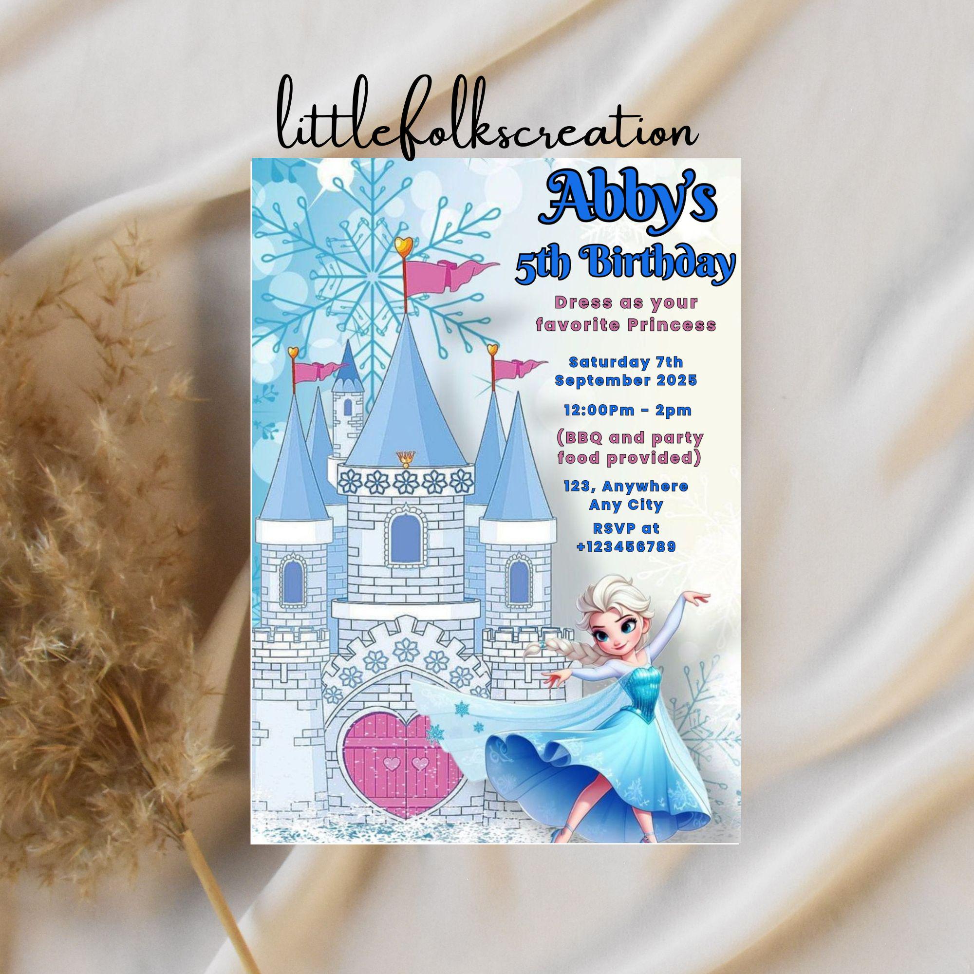 Editable Frozen Birthday Invitation Template Frozen Birthday Invite ...