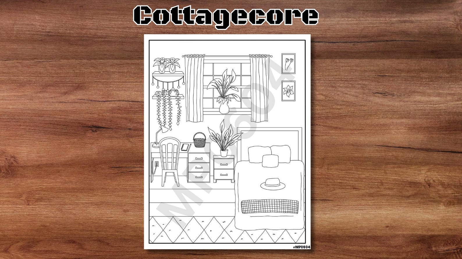 3 Aesthetic Room Coloring Pages | Goth Aesthetic | Cottagecore ...