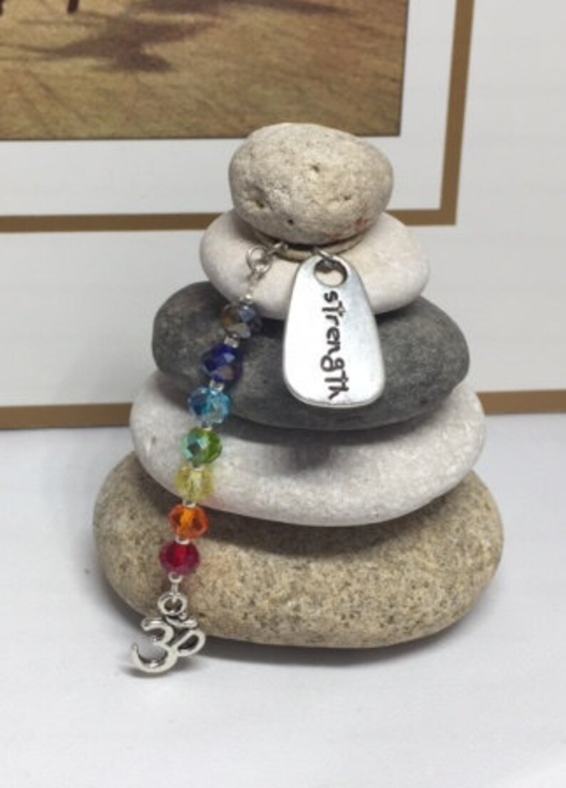Namaste Balance Om Lotus Flower Strength Chakra Rock Cairn | Etsy