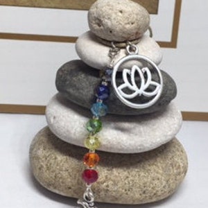 Namaste Balance Om Lotus Flower Strength Chakra Rock Cairn, Yoga ...