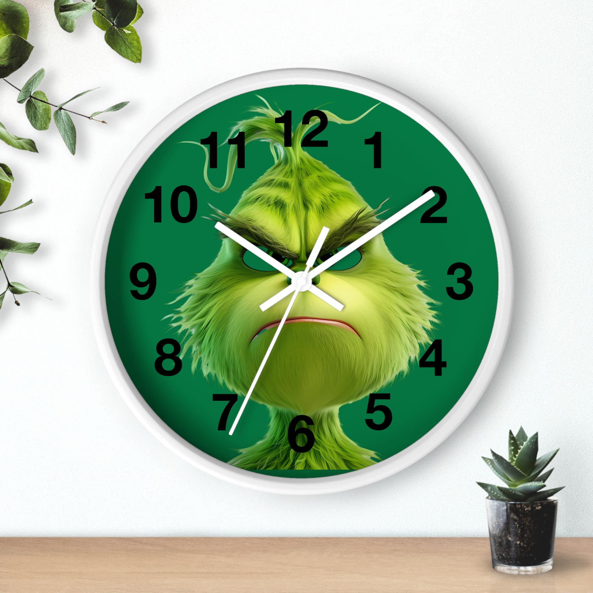 Grinch Christmas Wall Clock Fun Grinch Clock Holiday Gift for Grinch ...