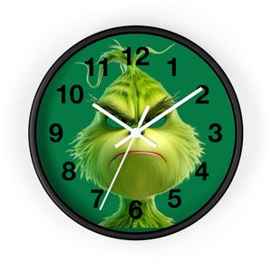 Grinch Christmas Wall Clock Fun Grinch Clock Holiday Gift for Grinch ...