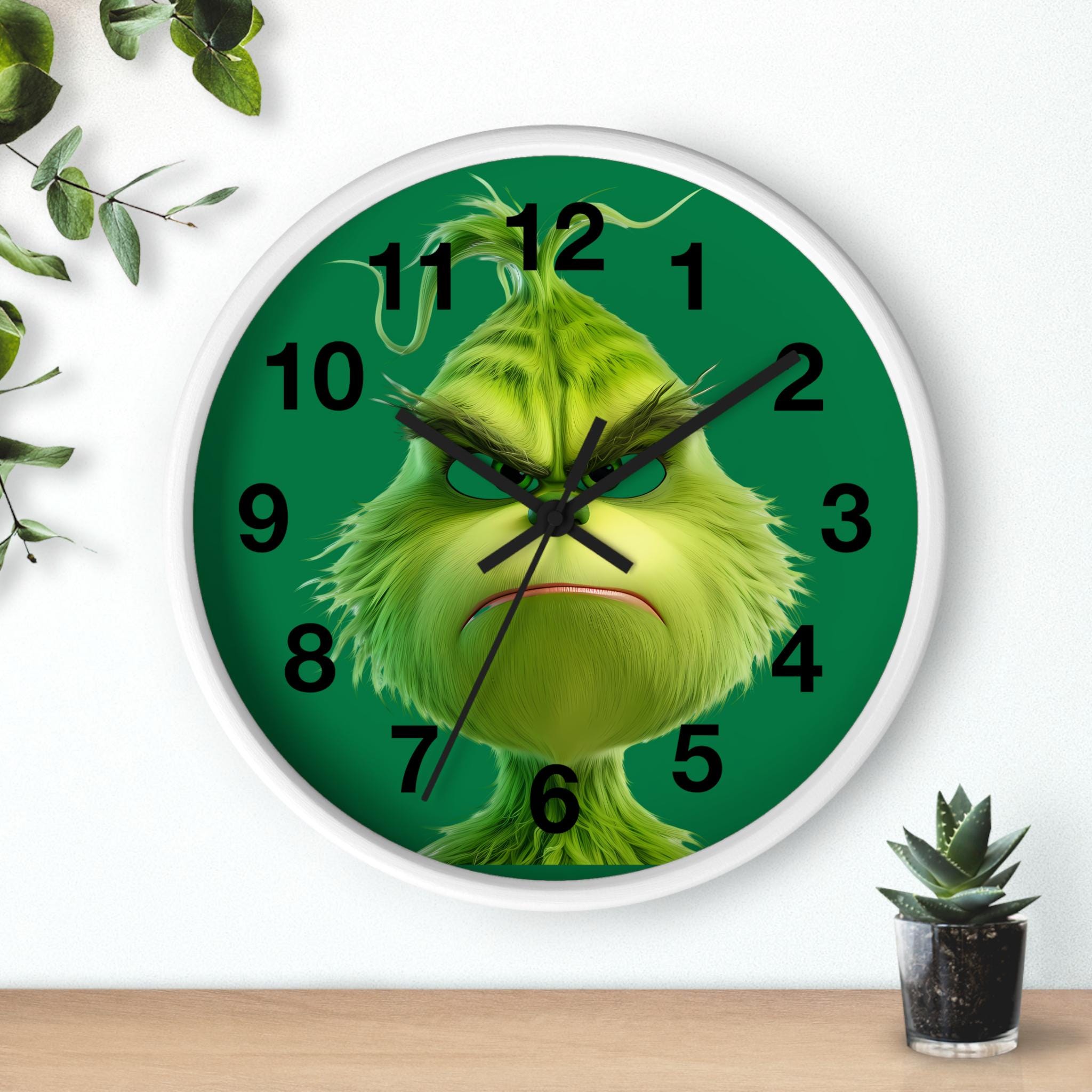 Grinch Christmas Wall Clock Fun Grinch Clock Holiday Gift for Grinch ...