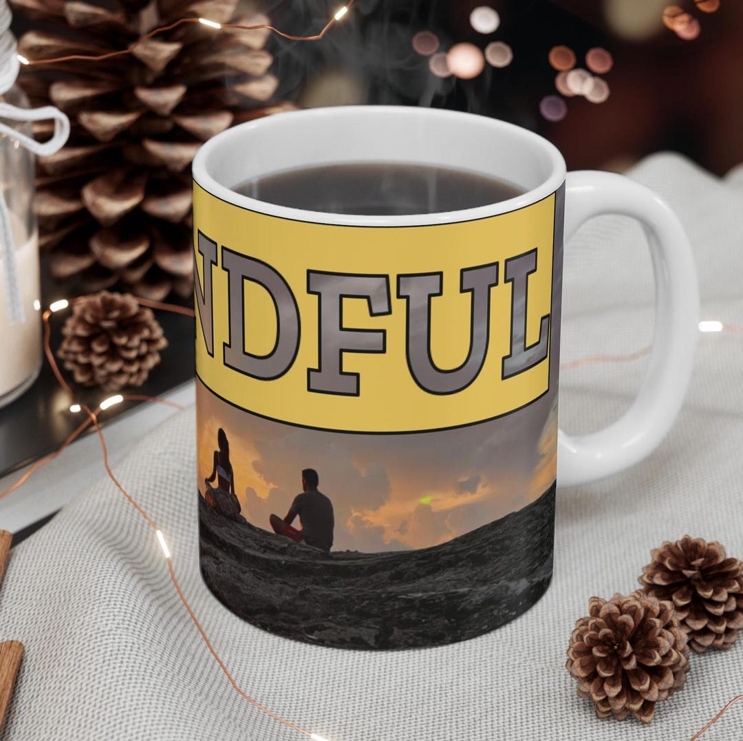 Meditation Coffee Mug With Sunrise Image Relaxation Gift for Yogis ...