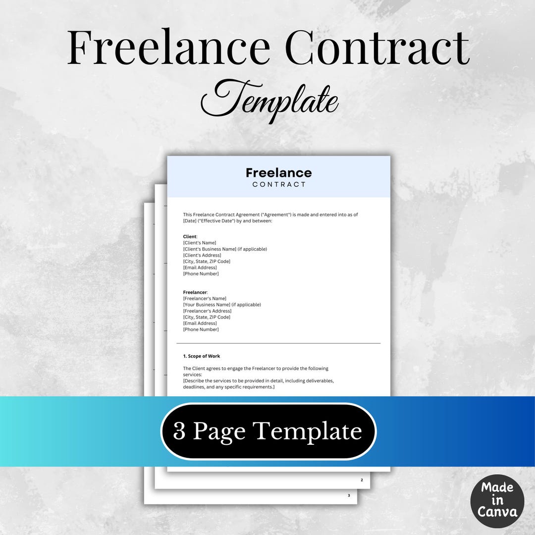 Freelance Contract Template | Editable Freelance Services Contract ...