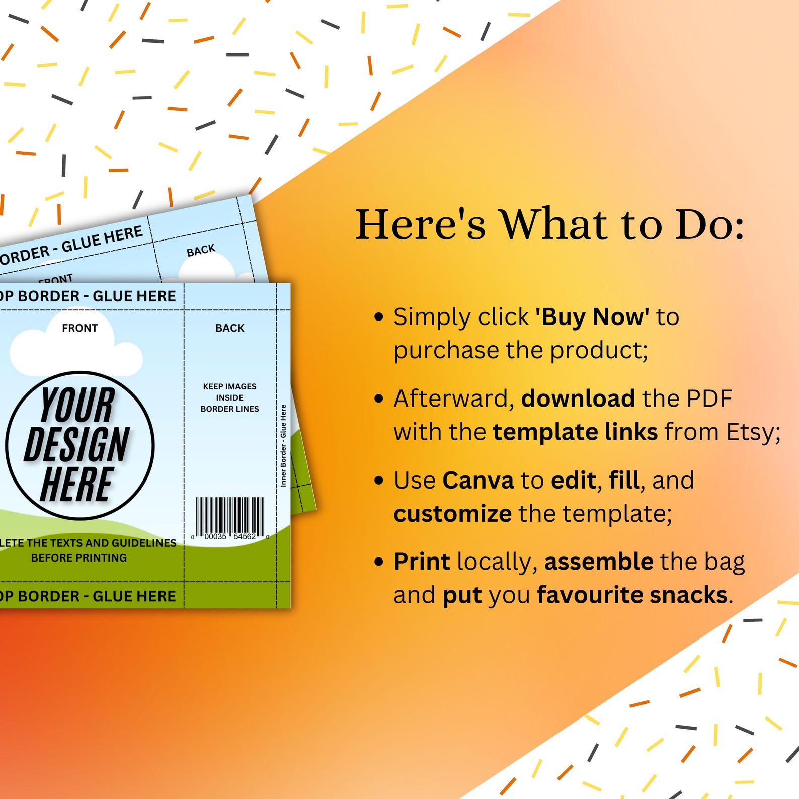 Custom Chip Bag Template, DIY Party Favor (canva Editable) - Etsy