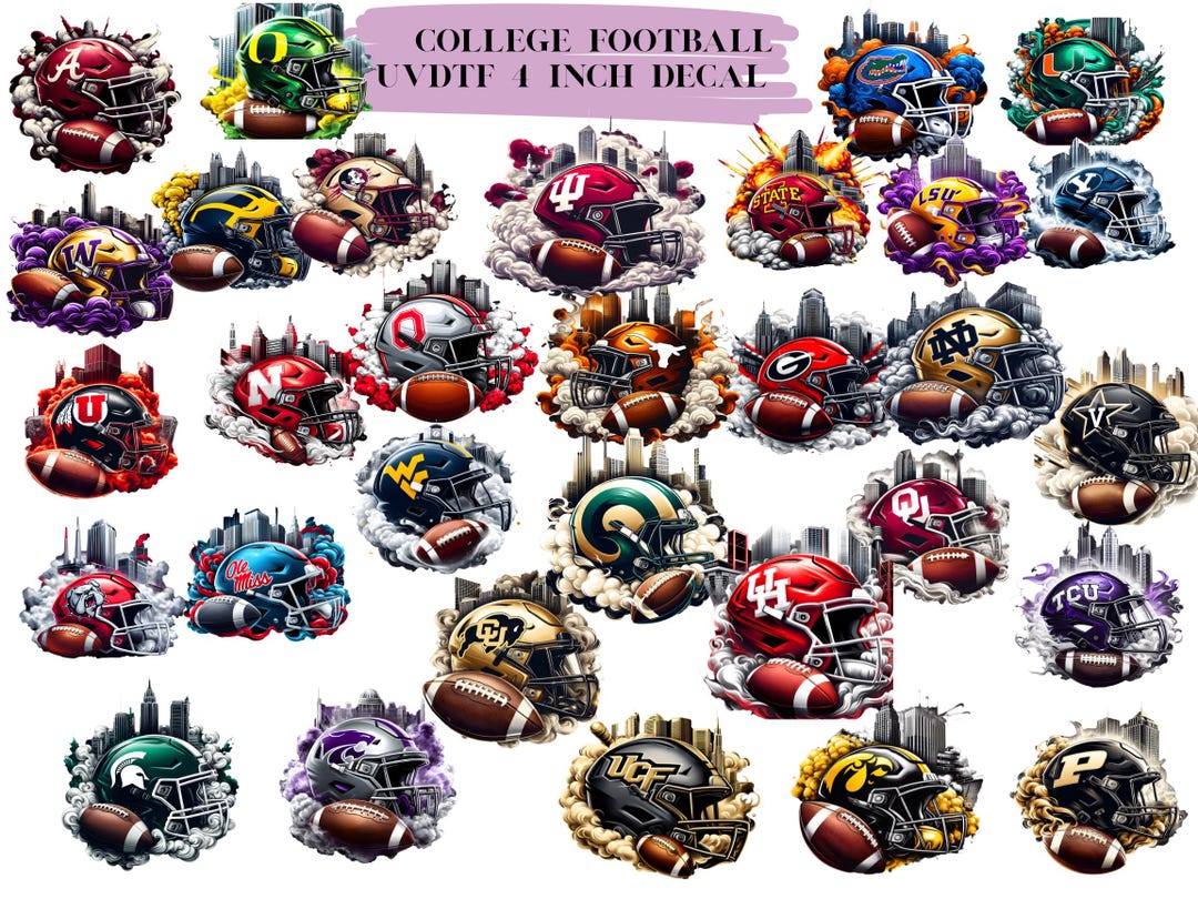 Football UV DTF 4 Inch Decal | One Dollar Shipping - Etsy