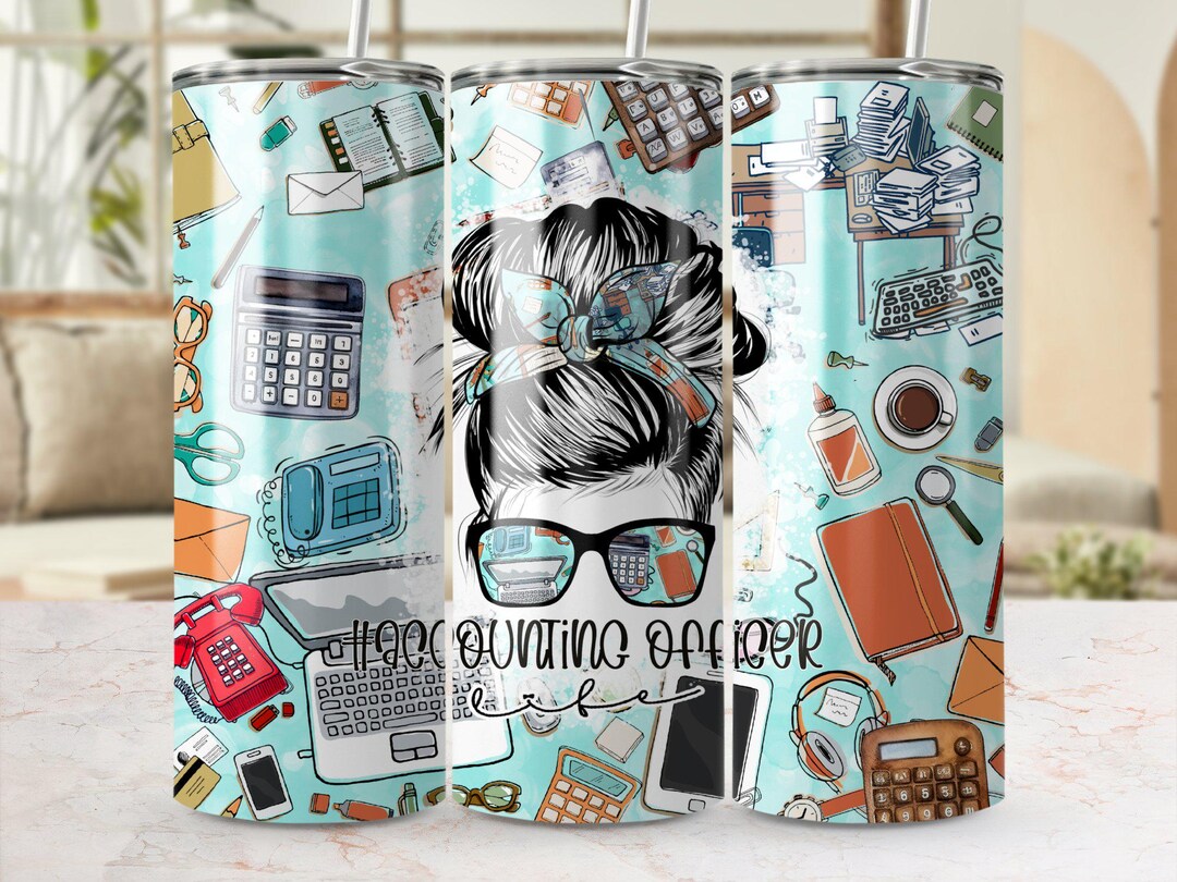 Computer Office Tumbler Wrap PNG, Digital Tumbler Wrap, Cute Office ...
