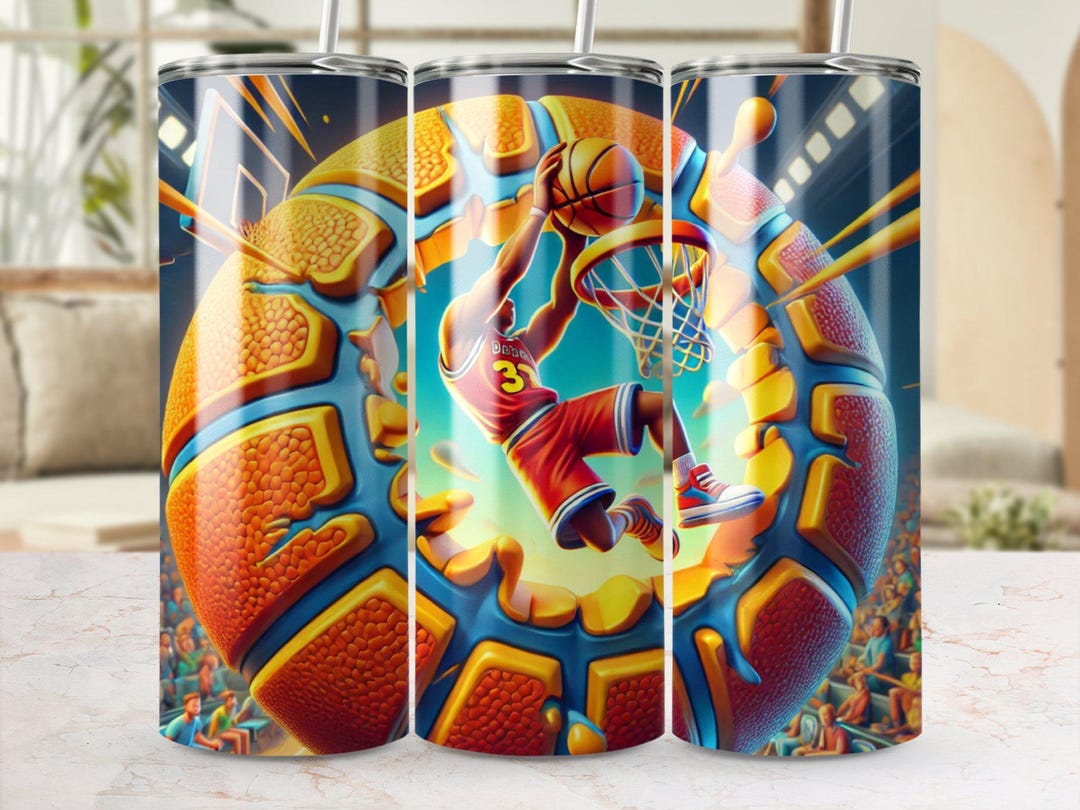 Basketball Slam Dunk Tumbler Wrap, Sports Tumbler PNG, Digital Download ...