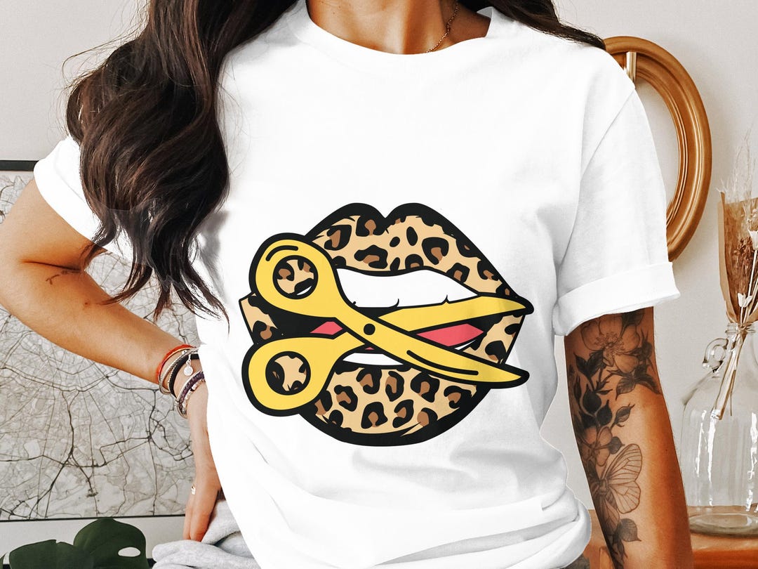 Leopard Print Lips With Scissors PNG, Digital Download, Clip Art ...