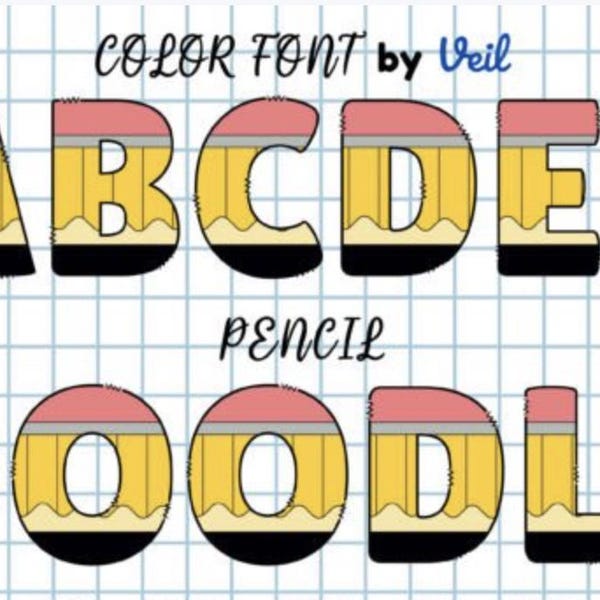 Pencil Font - Etsy