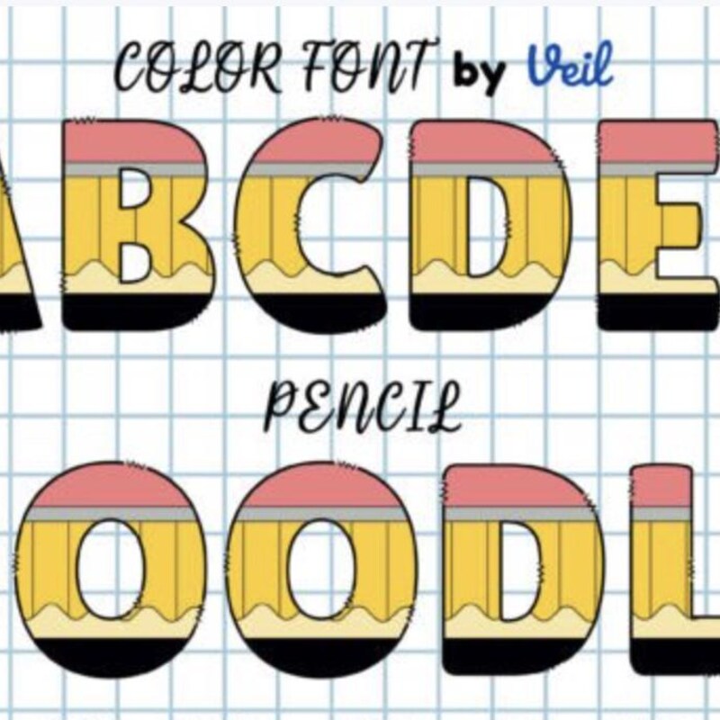 Pencil Font - Etsy