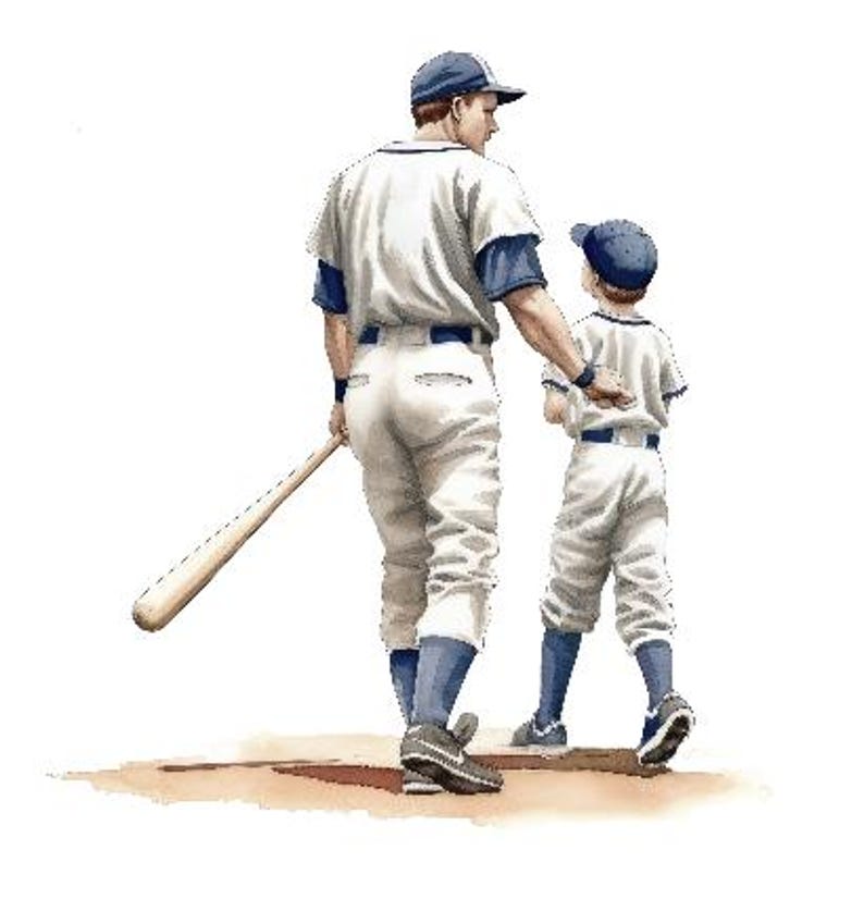 Father and Son Playing Baseball Png Dad and Son Baseball Game Clipart ...