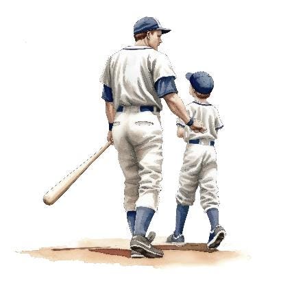 Father and Son Playing Baseball Png Dad and Son Baseball Game Clipart ...
