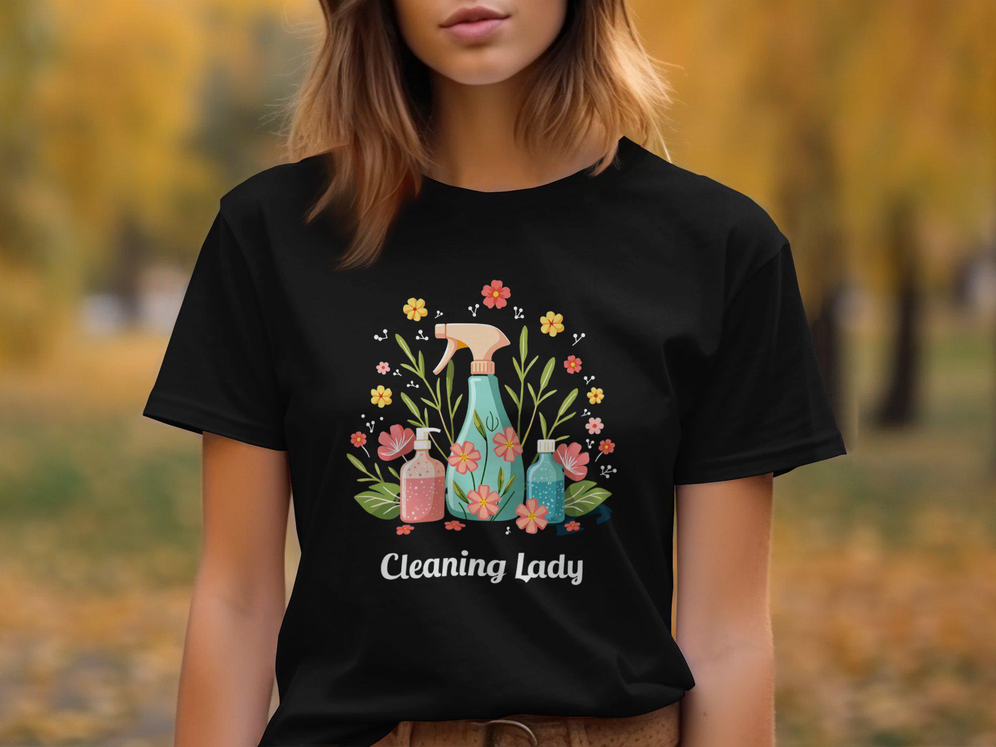 Colorful Cleaning Lady Digital Art, Spring Cleaning PNG, Flower Themed ...