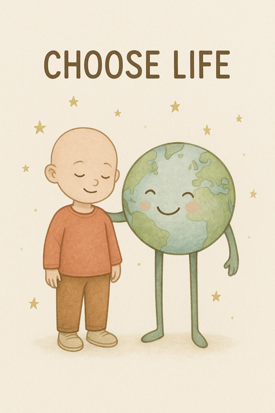 Choose Life Printable | Childhood Cancer Awareness Art | Earth ...