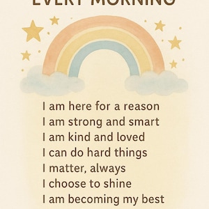 Kids Affirmation Wall Art Printable Bundle | Set of 4 Positive Prints ...