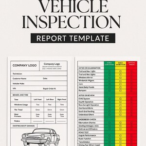 Vehicle Inspection Report Template: Auto Mechanic Checklist (fillable ...