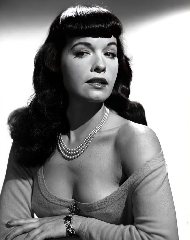 BPHS01 Bettie Page Black and White Headshots - Etsy
