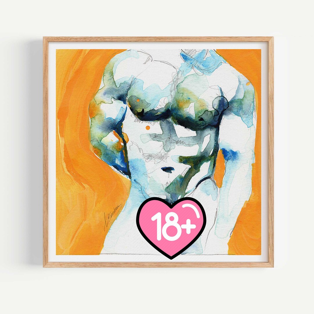 Abstract Male Torso Watercolor Art Print: Erotic Masculine Decor - Etsy