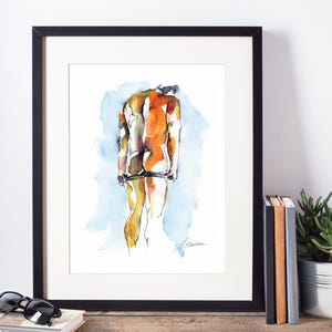 Booty Nude Male Art Full Frontal Male Masculine Wall Art Giclée Print