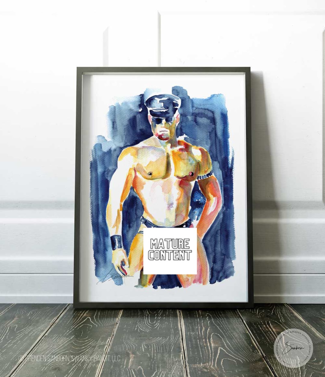 BDSM Gay Male Watercolor Art Print Gay Male Art Homosexual Art Print ...