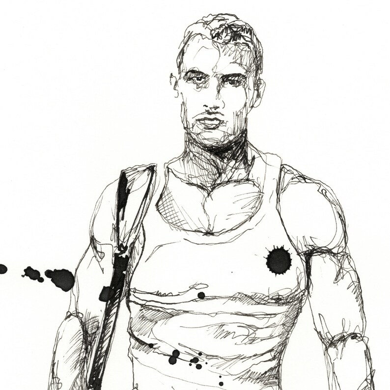 Gay Male Drawings Homoerotic Gay Art Print Christmas Ts Etsy